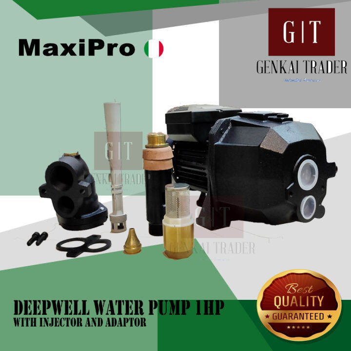 Maxipro Deep Well Water Pump 1HP with Injector and Adapter ITALY ...