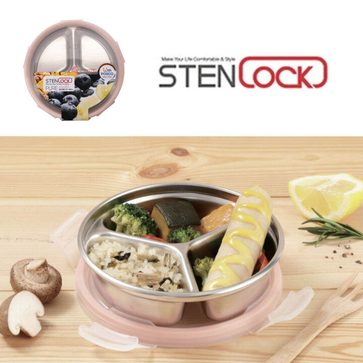 STENLOCK PURE Stainless Steel Airtight circle Container | Lazada