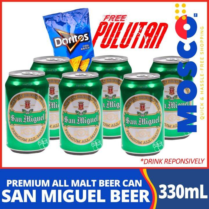 San Miguel Premium All Malt Beer Can 6x330mL FREE Doritos Cool Ranch ...