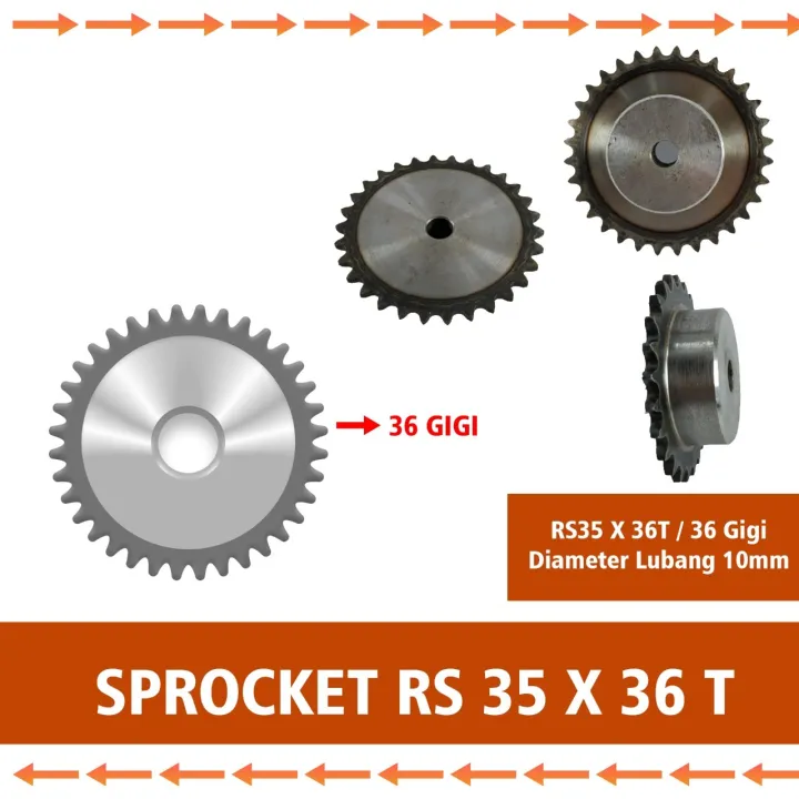 Gear Sprocket RS35 X 36T - Sprocket Rantai 36 Gigi Sparepart Hand Tool | Lazada Indonesia