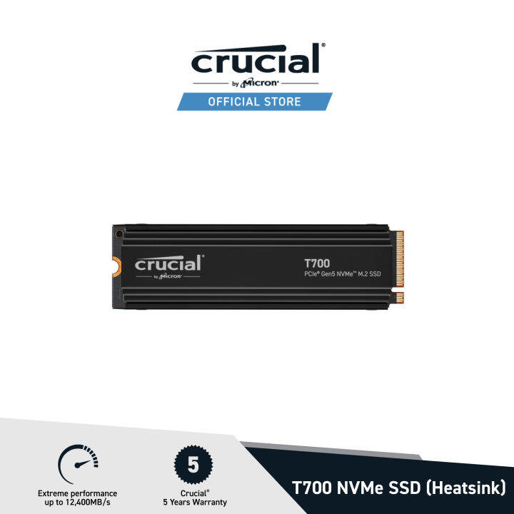 Crucial T700 PCIe Gen5 NVMe M.2 SSD (Heatsink / Non-Heatsink) | Lazada
