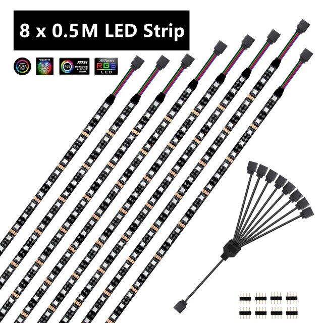 5050 12V RGB Led Strip light 4pin LED Headers For PC , Computer Case / RGB Strip Mainboard ...
