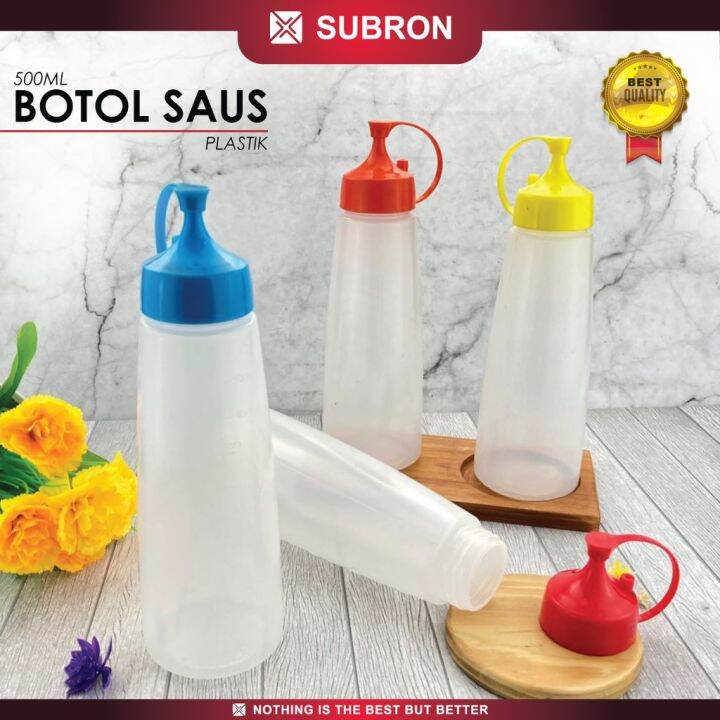 SUBRON Botol Saus 500ml Sambal Tomat Kecap Minyak Mayones Plastik Warna Sauce Ketchup | Lazada ...