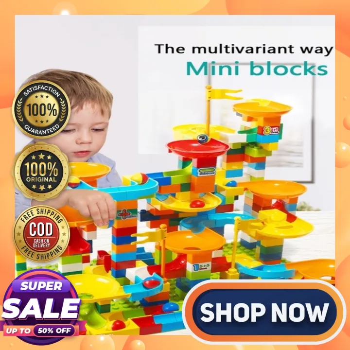 Original 168 set Blocks Marble Race Run Block Big Size Building Blocks ...