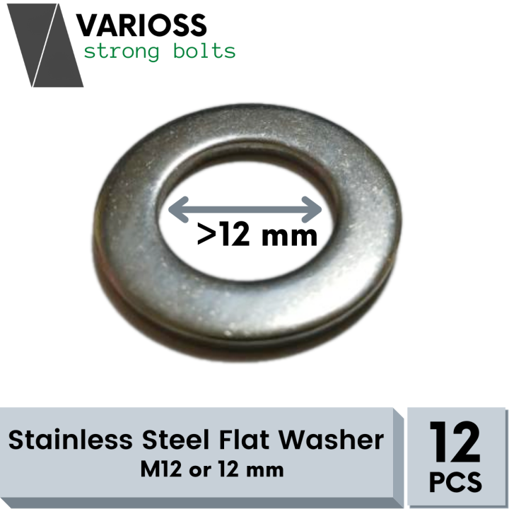 Stainless Steel Flat Washer M12 or 12 mm VARIOSS - 12 pcs | Lazada PH
