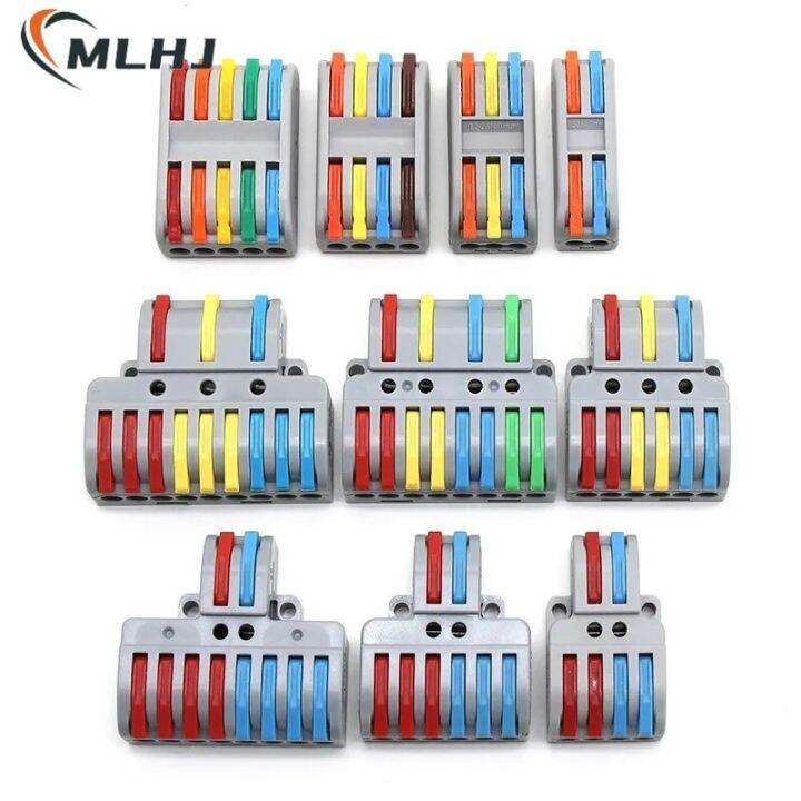 5/10/50/100pcs Push-in Electrical Wire Connector Terminal Block Universal Fast Wiring Cable ...