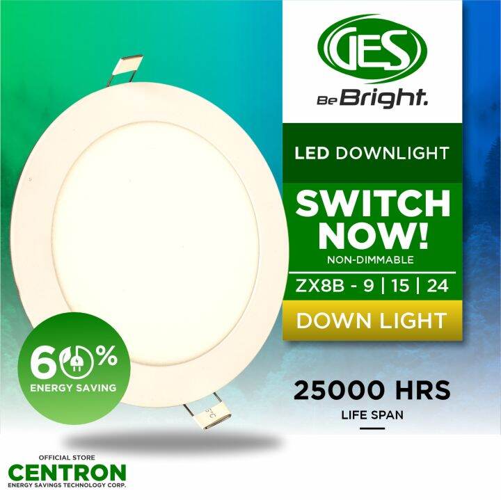 GES LED LIGHT BE BRIGHT! LED Ceiling Light 9w Round Recessed Downlight ...