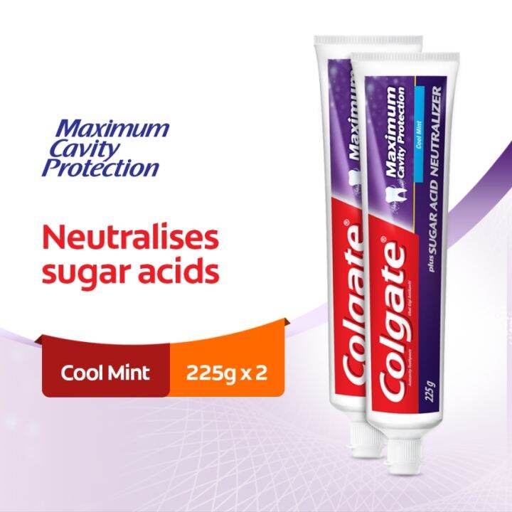 COLGATE Sugar Acid Neutralizer Cool Mint Toothpaste 2x225g | Lazada
