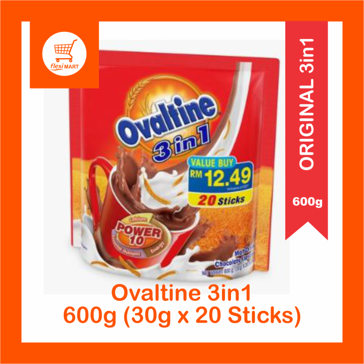 Ovaltine 3 in 1 Original Taste (20 Sticks x 30g) 600g | Lazada