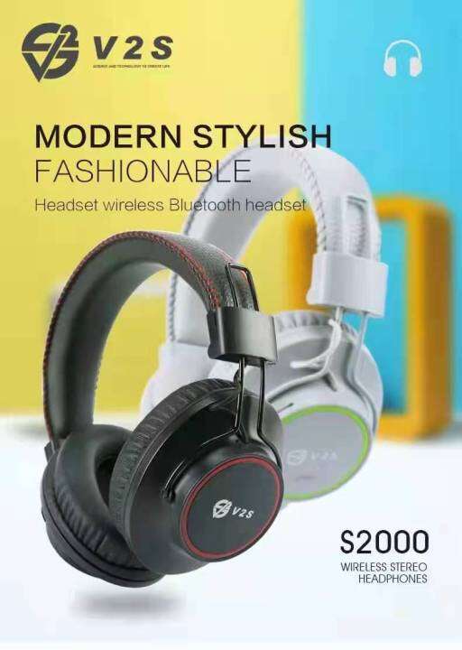 V2S S2000 Wireless Headphone Music Player Sound for Calls Music TF Card ...