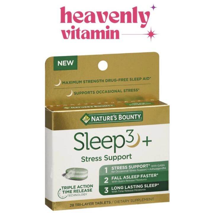 (DIJAMIN ORIGINAL) Nature’s Bounty Sleep 3 Stress Support Tri Layer ...