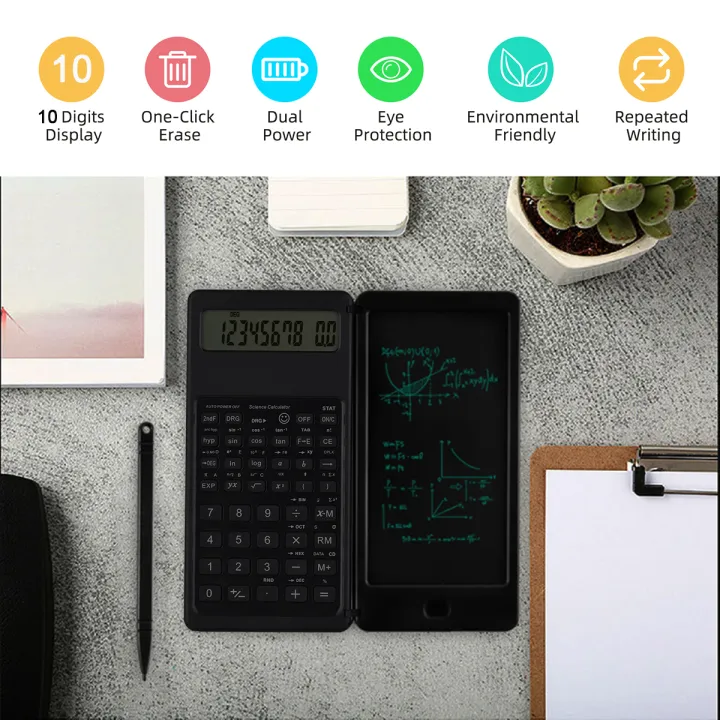 Calculator with LCD Writing Tablet Desktop Calculators 10 Digits ...
