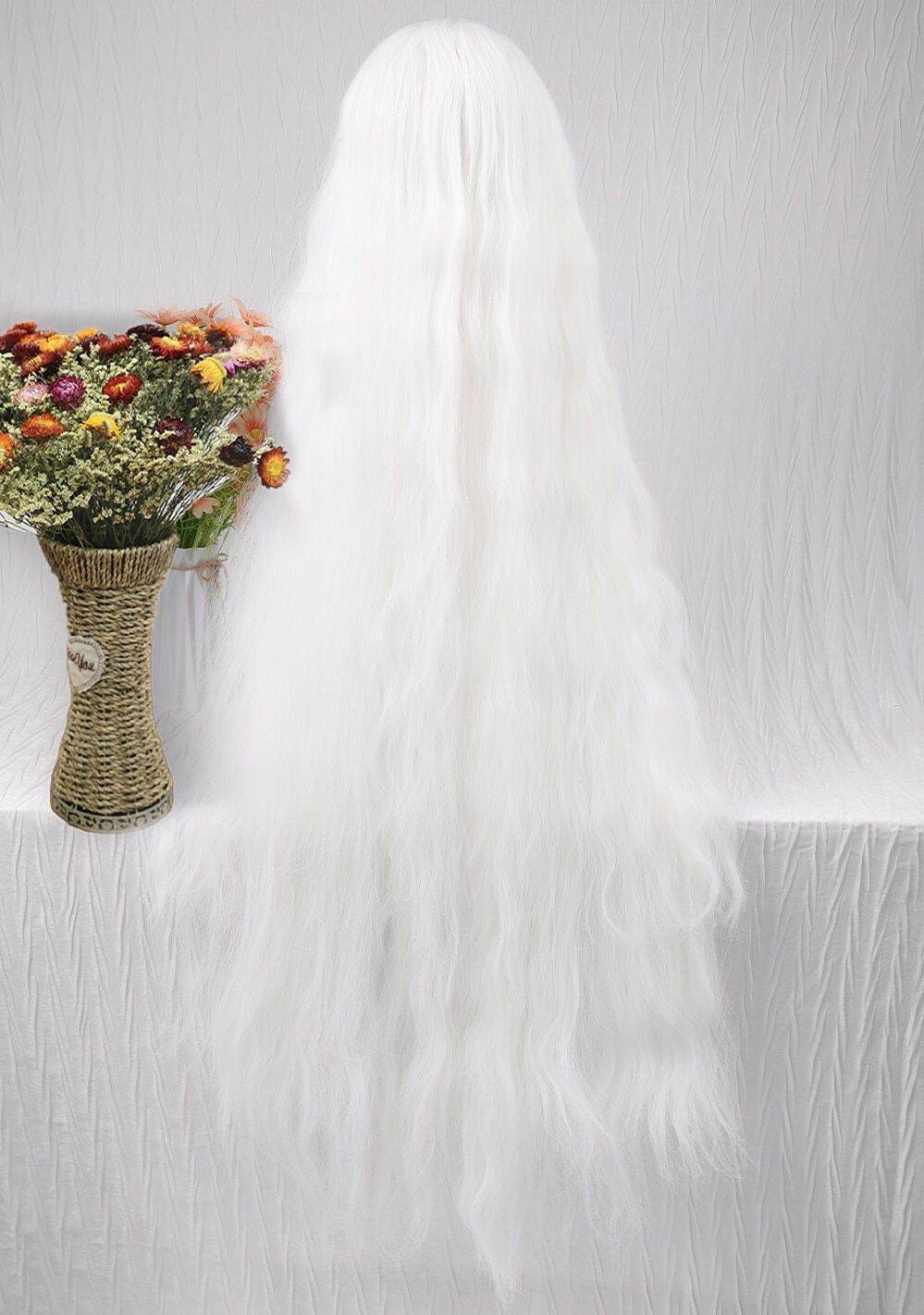 SEEANO 120Cm Synthetic Long Curly Cosplay Wig With Bangs Red Light ...