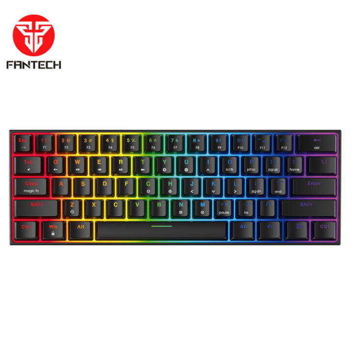 FANTECH MAXFIT61 Mechanical Keyboard BlueRed Switch 61 Keys RGB ...
