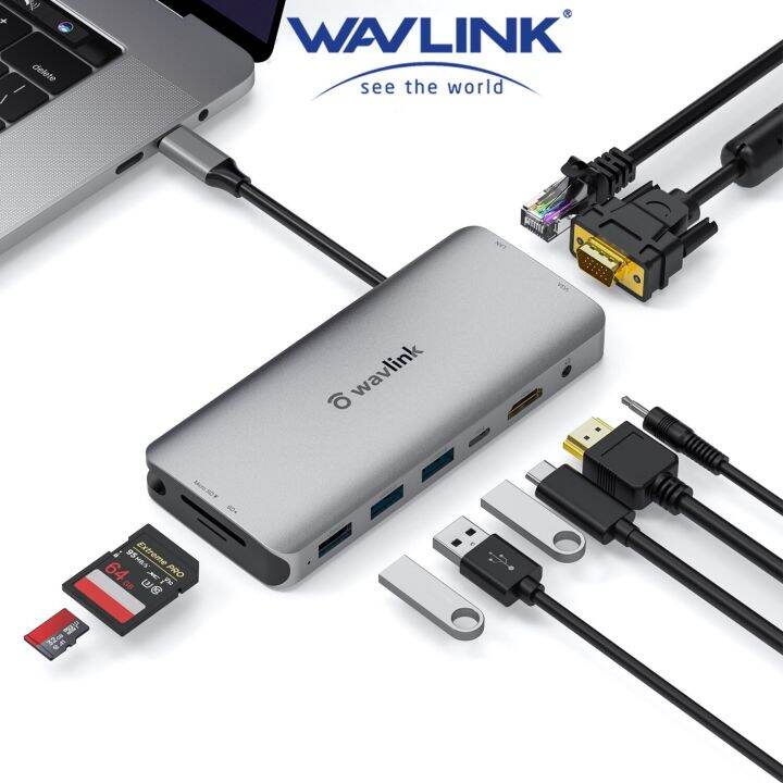Wavlink USB Hub C HDMI Adapter 10 In 1 USB C To USB 3.0 Dock For ...