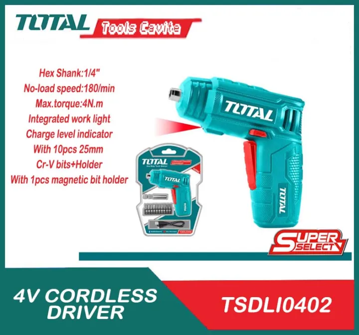TOTAL CORDLESS SCREW DRIVER 4V TSDLI0402 | Lazada PH