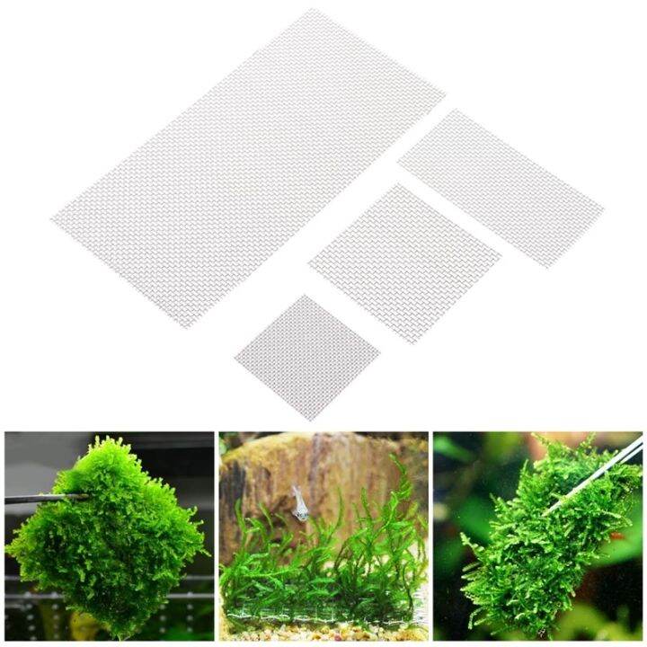 4pcs/set Stainless Steel Fish Tank Moss Mesh Pad Decoration Aquarium ...