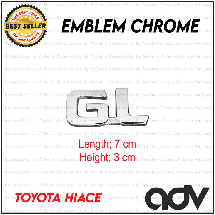 Toyota HiAce GL Emblem Badge 7 cm (Chrome) | Lazada PH