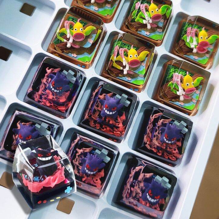 【One Yida】 ☢ Cartoon Pokémon Keycaps 3D Resin Translucent Peripheral ...