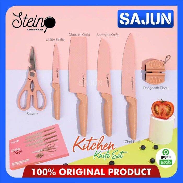 STEIN Cookware Diamond Kitchen Knife Set Pisau 6 in 1 | Lazada Indonesia