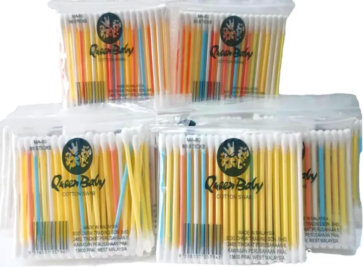 Queen Baby Cotton Swab 棉花棒 Kapas Telinga -80 sticks per pack | Lazada