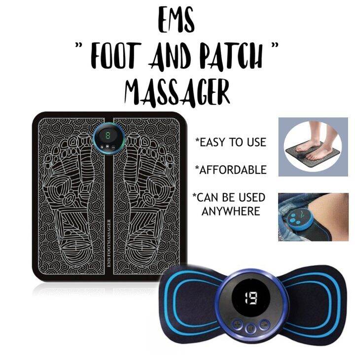 EMS Disposable Patch Pad, Foot Mat And Controller USB Rechargeable ...