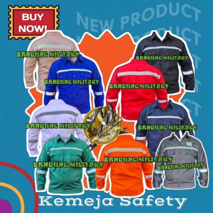 Wearpack Safety Atasan Dongker Polos Kemeja Skotlet Baju Katelpak Kerja ...