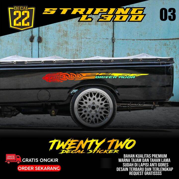 STIKER STRIPING BAK SAMPING PICKUP L300 LENGKAP TRANSPARAN | HOLOGRAM ...