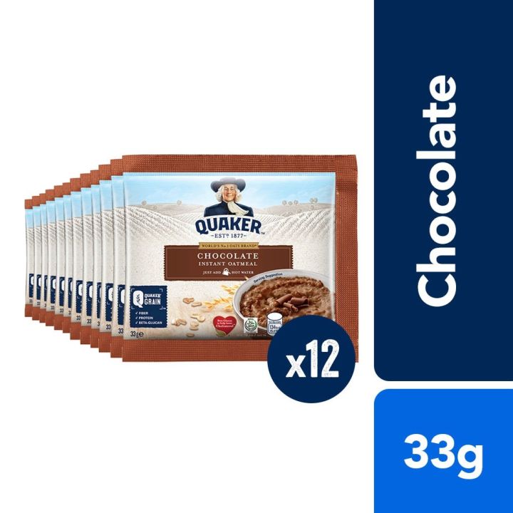 Quaker Flavored Oatmeal Chocolate 33g (Pack of 12) | Lazada PH