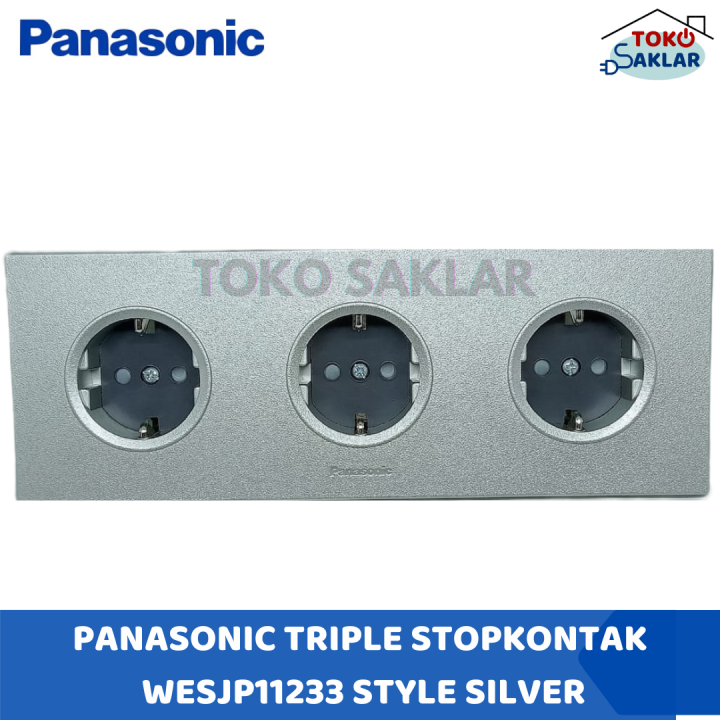 Panasonic Stopkontak Triple Style Silver Stop Kontak Minimalis | Lazada ...