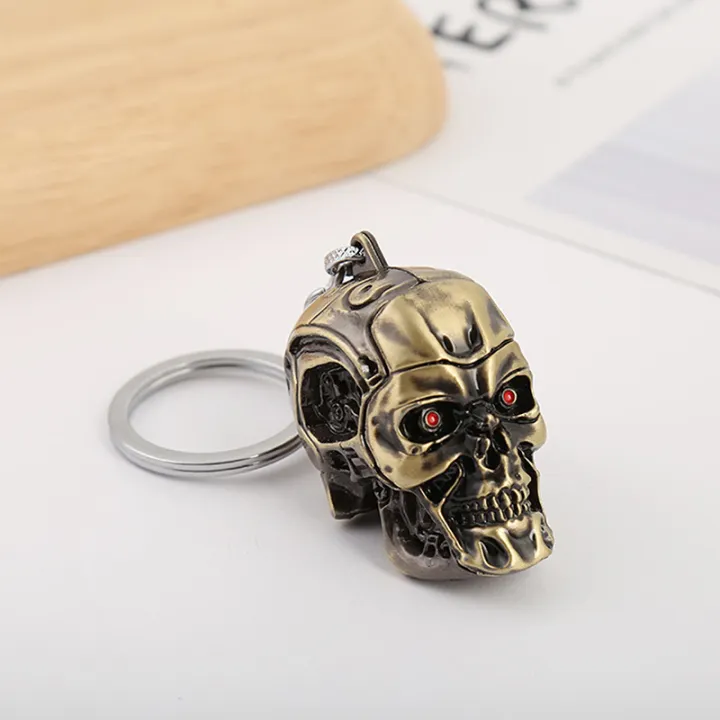 Guoda Vintage Charm Terminator Skull Head พวงกุญแจแฟชั่นจี้ Keyring รถ ...