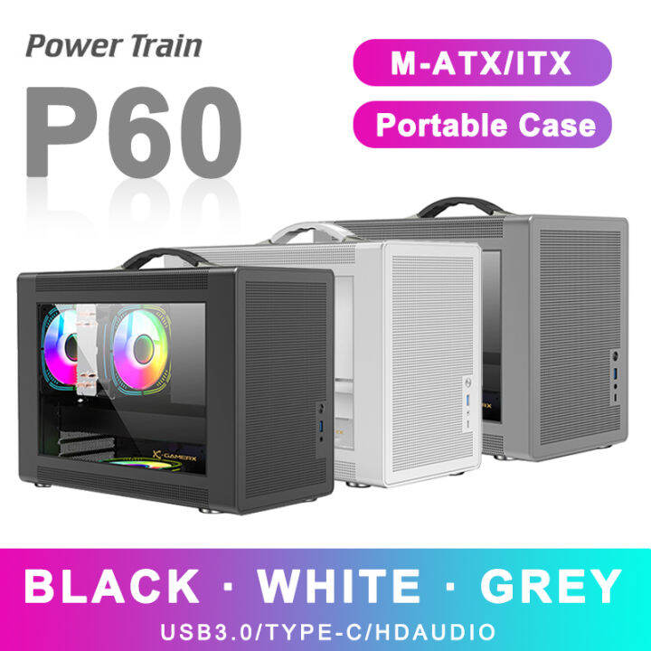 Power Train P60 M-ATX Portable Computer Case ITX Motherboard ATX/SFX Power Supply Support U3 ...