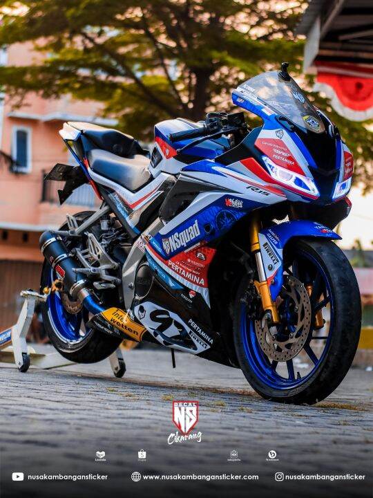 Desain R15 V3 Livery Mandalika NS Squad Biru Decal Stiker Full Body ...