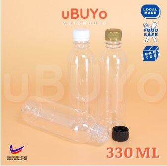 EMPTY BOTTLE 330ML PLASTIC BOTOL AIR KOSONG PLASTIK TERMASUK PENUTUP ...