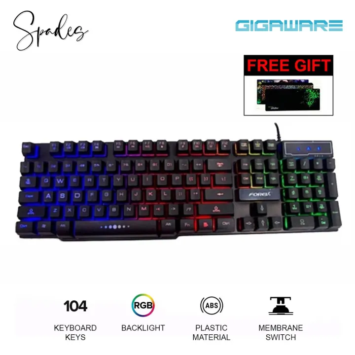 Gigaware FOREV FV-Q1S 3Color Backlight LED Lights Mechanical Gaming ...