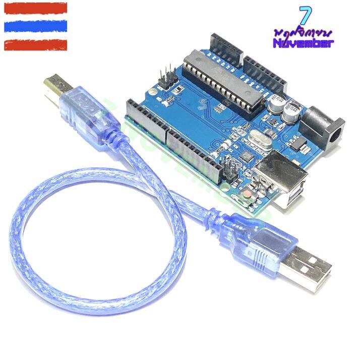 Arduino UNO R3 (พร้อมสาย USB) ATMEGA328P DIP28 ATMEGA16U2 | Lazada.co.th