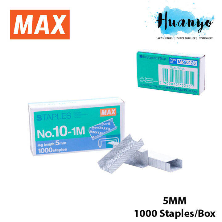 Max Staples Bullet Refill No.10-1M (1000pcs /Box, Leg Length: 5MM) [Per ...