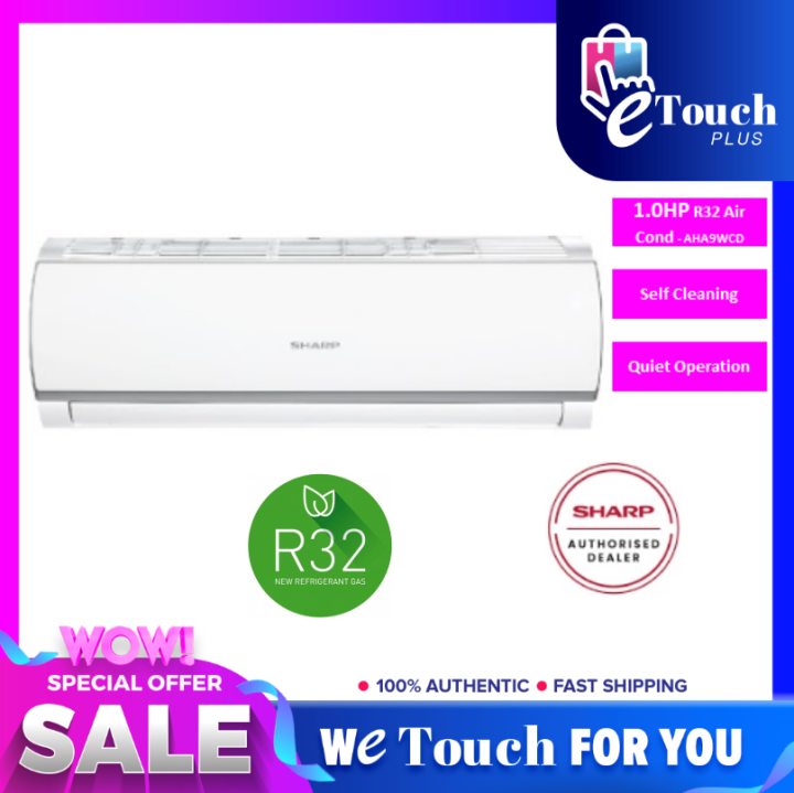 SHARP R32 Refrigerant 1.0HP AIR COND Self Cleaning and Energy Saving AIR CONDITIONERS ( AHA9WCD2 ...