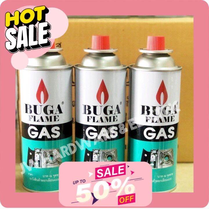 GAS BUGA GAS ฝาจุกแดง (แพ็ค 3 กระป๋อง) แก๊สกระป๋อง ใหญ่375ml # รุ่นใช้ ...