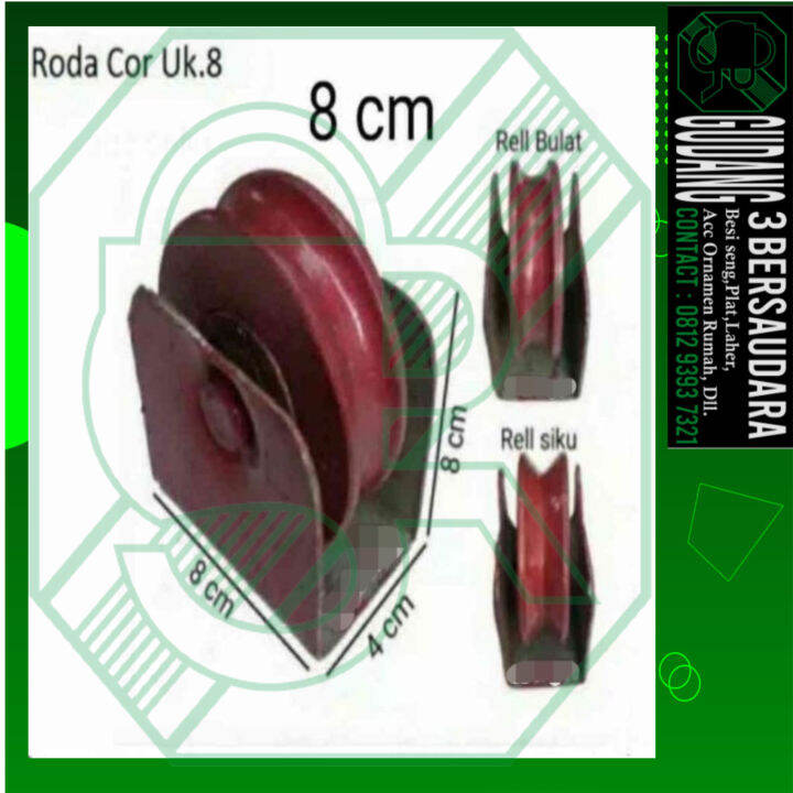 roda pagar besi cor 8 cm roda gerbang berkualitas | Lazada Indonesia