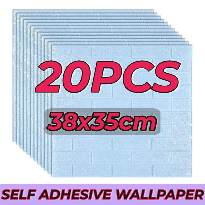 20pcs bundle Wallpaper Brick 35×38cm 3D Wall Sticker Foam Self Adhesive ...