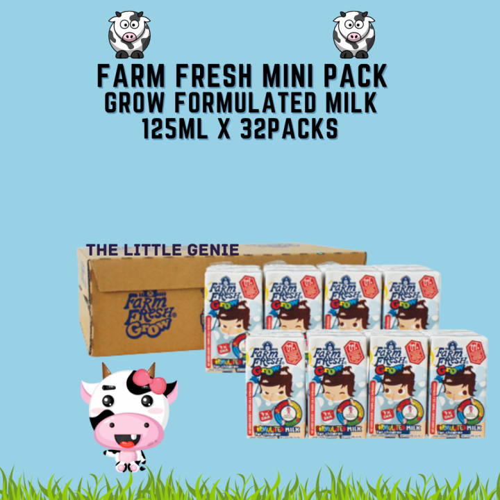 Farm Fresh UHT Milk Mini Pack 125ml x 32packs ONE Carton Grow Up Milk ...