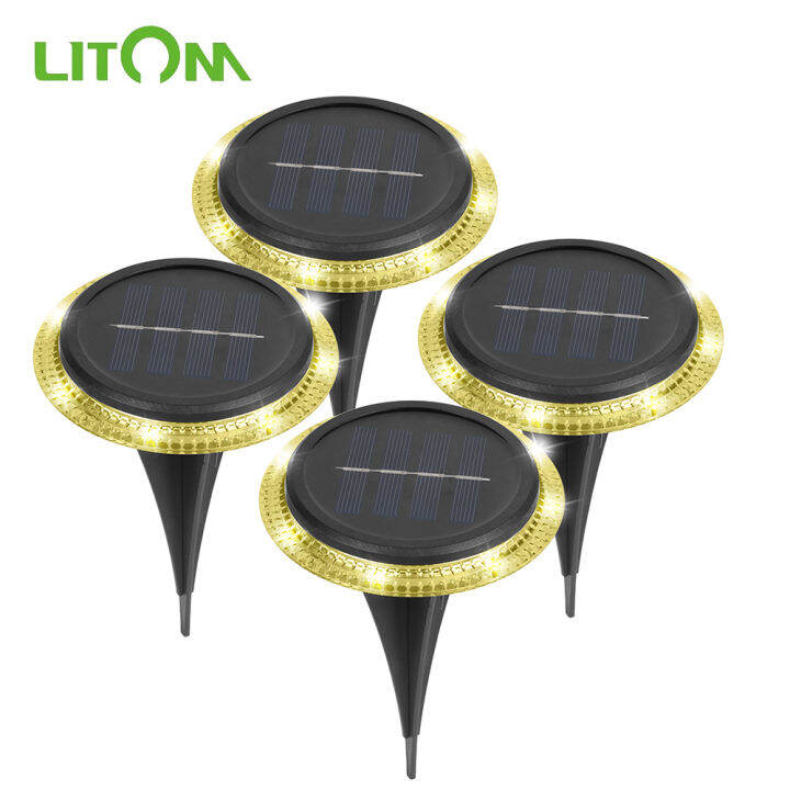 LITOM LED Solar Lawn Yard Led Solar Lights Buried Solar Garden Light ...