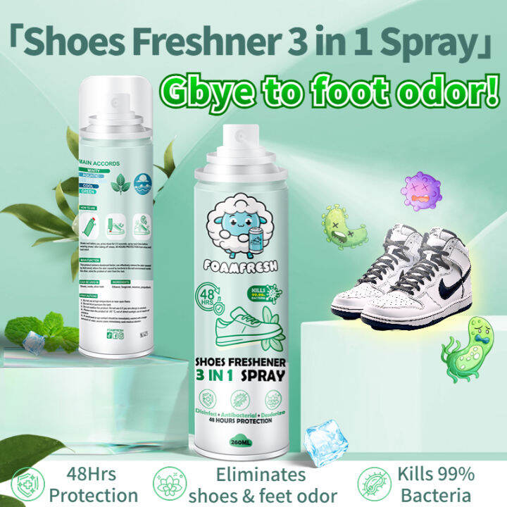 FOAMFRESH Shoes Freshener 3 in 1 Spray (260ml) 鞋子杀菌除臭喷雾 Pewangi Kasut ...