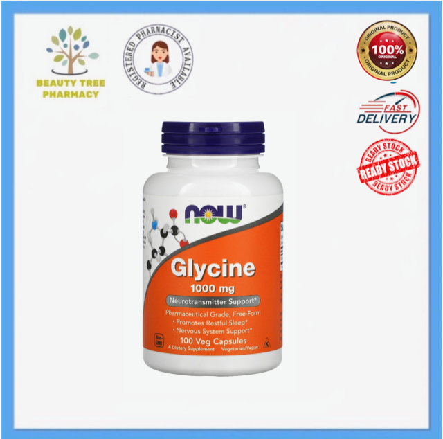 Now Foods Glycine 1000mg Neurotransmitter Support 100 Veg Capsules | Lazada