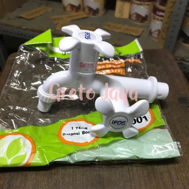 Kran Keran Air Cabang Taman Dobel PVC Plastik 1/2” Inch Murah IFOS ...