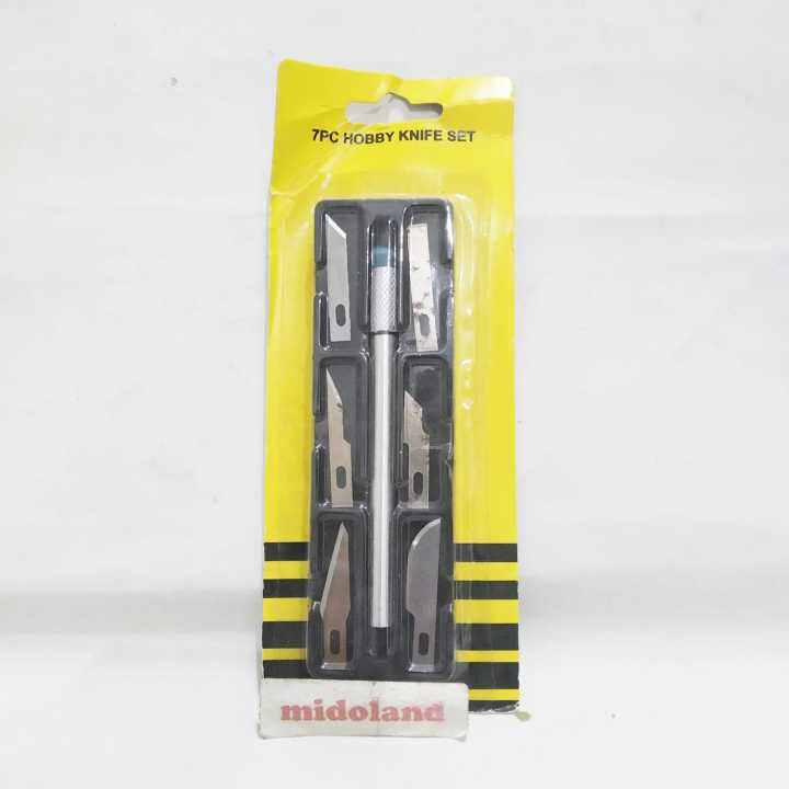 pisau mata kater cutter lancip lurus melengkung hobby knife set 6 mata ...
