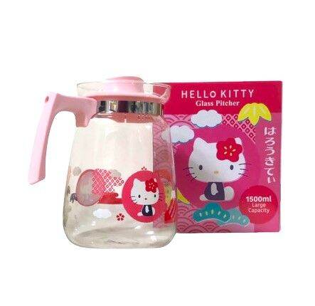 Sanrio Hello Kitty Glass Pitcher - Large Capacity - Imported (1500ml ...