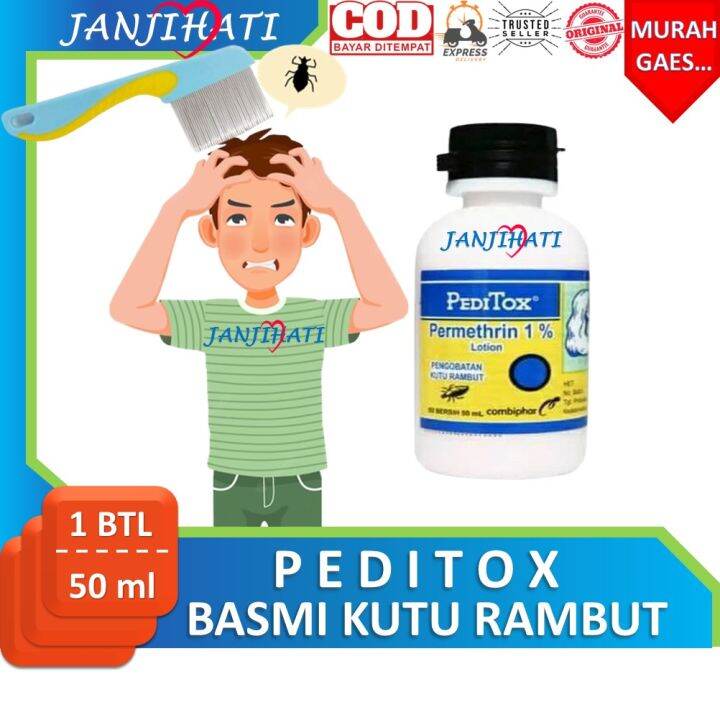 Obat Kutu Rambut Peditox + Serit Besi COD AJA | Lazada Indonesia