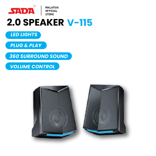 SADA V-115 Desktop Speakers Hifi Stereo Computer Speakers 3.5mm Audio ...